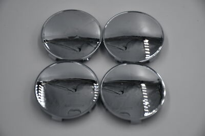 Set 4 Plain Chrome Center Cap Hub Cap 65mm Snap In 5 Clips | eBay