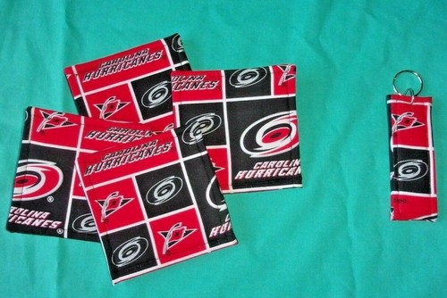 New COASTERS SET of 4 and/or KEYCHAIN key ring CAROLINA HURRICANES ...