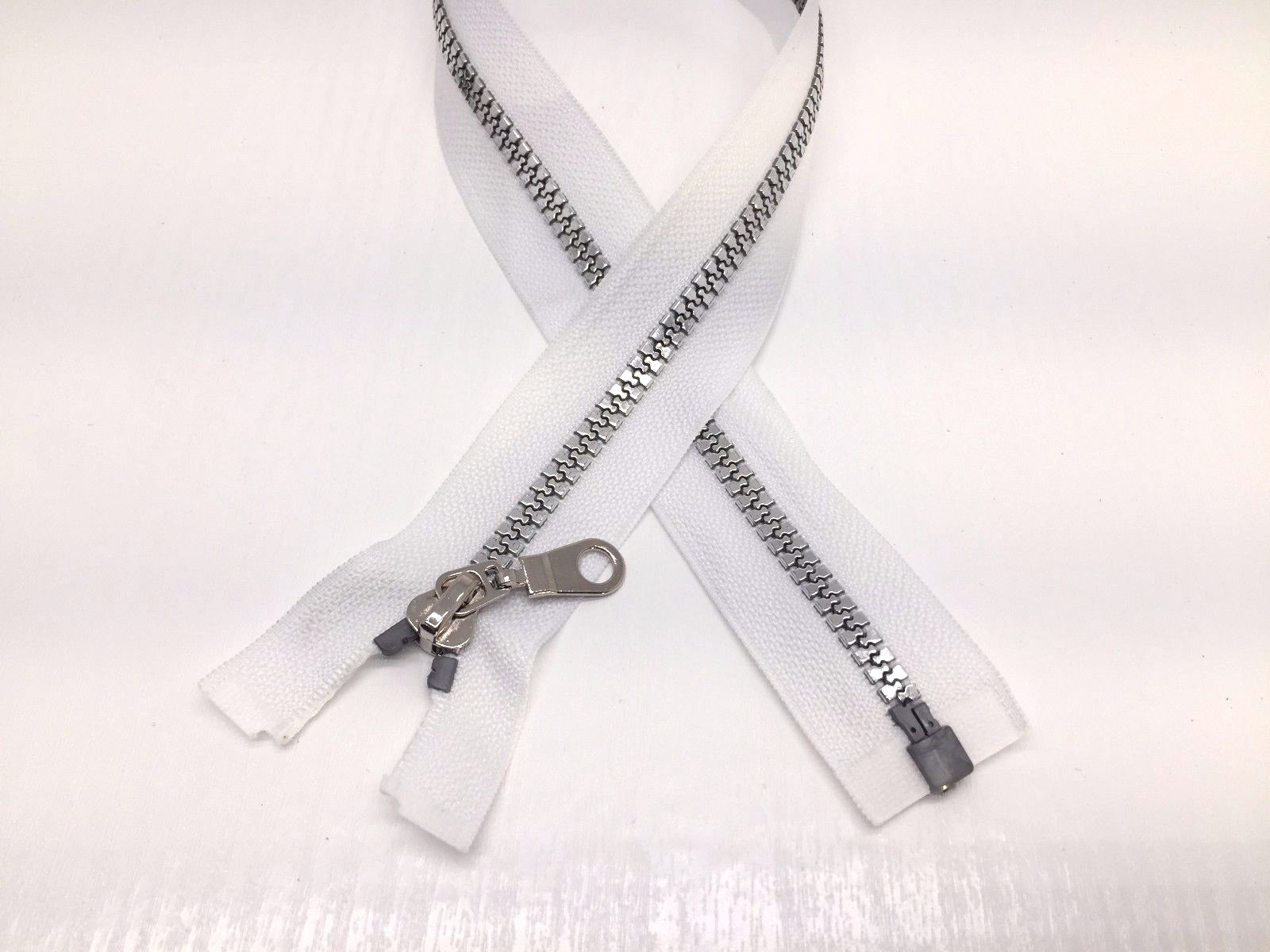 METALLIC PLASTIC TEETH ZIP 20inch(52cm) LONG OPEN ENDED, 5 COLOURS ...