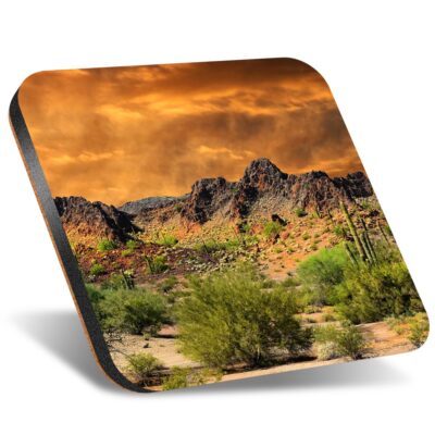 1x Square Coaster 12cm Desert Mountains New Mexico USA America #52809 ...