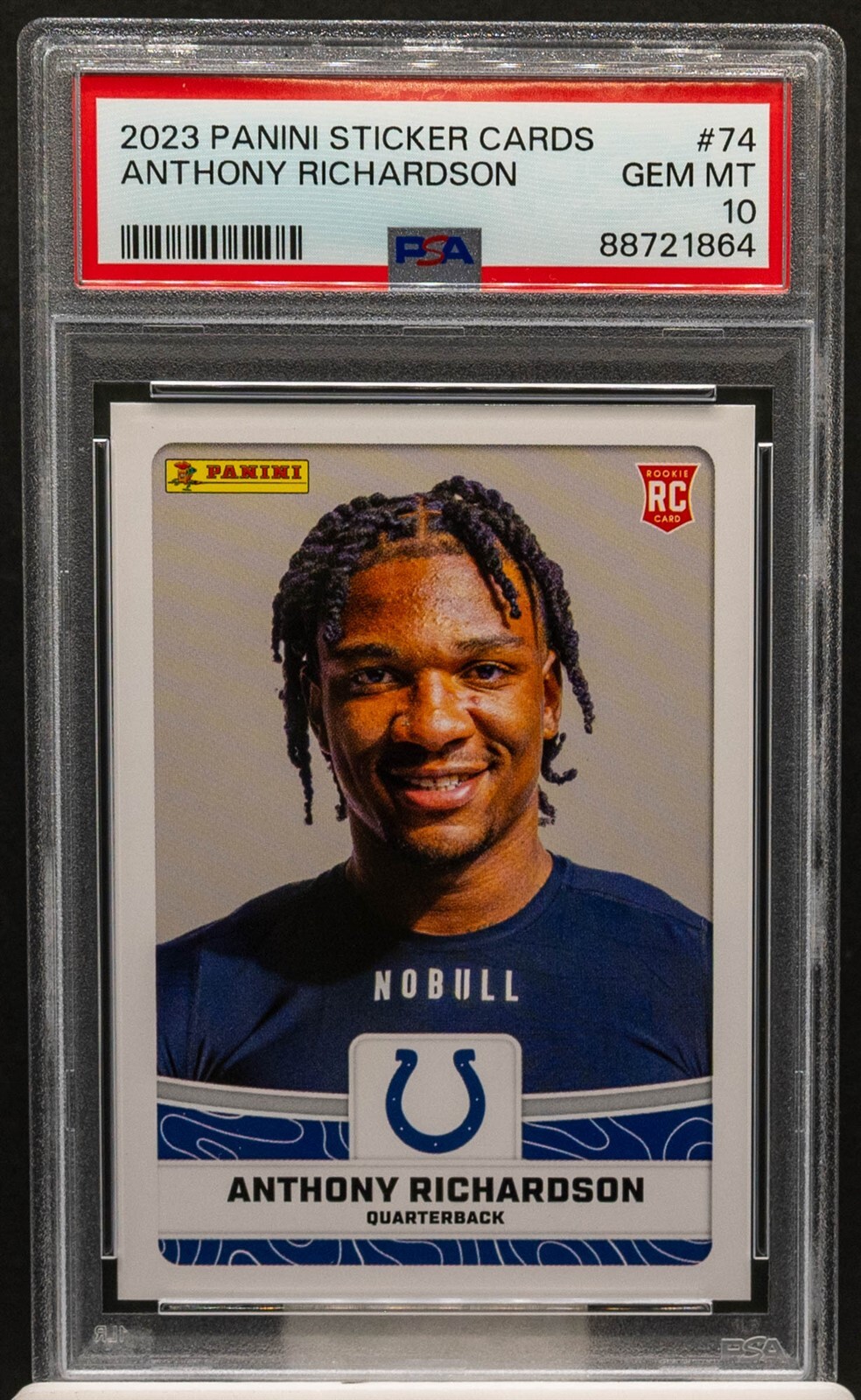 88721864 Anthony Richardson 2023 Panini Sticker Cards 74 RC Rookie PSA ...