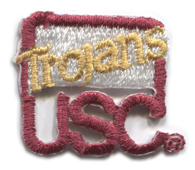 USC SOUTHERN CALIFORNIA TROJANS NCAA COLLEGE SMALL 1" TEXT LOGO PATCH ...