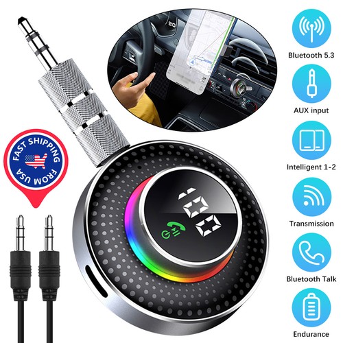 For Car Headphone iPod Bluetooth Transmitter Call Music Receiver AUX ...