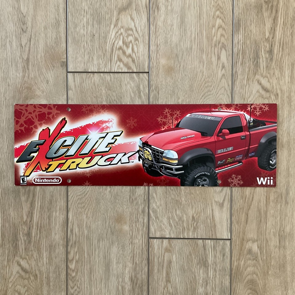EXCITE TRUCK Video Game Store Display Sign 2006 NINTENDO Wii Promo 6x19 ...