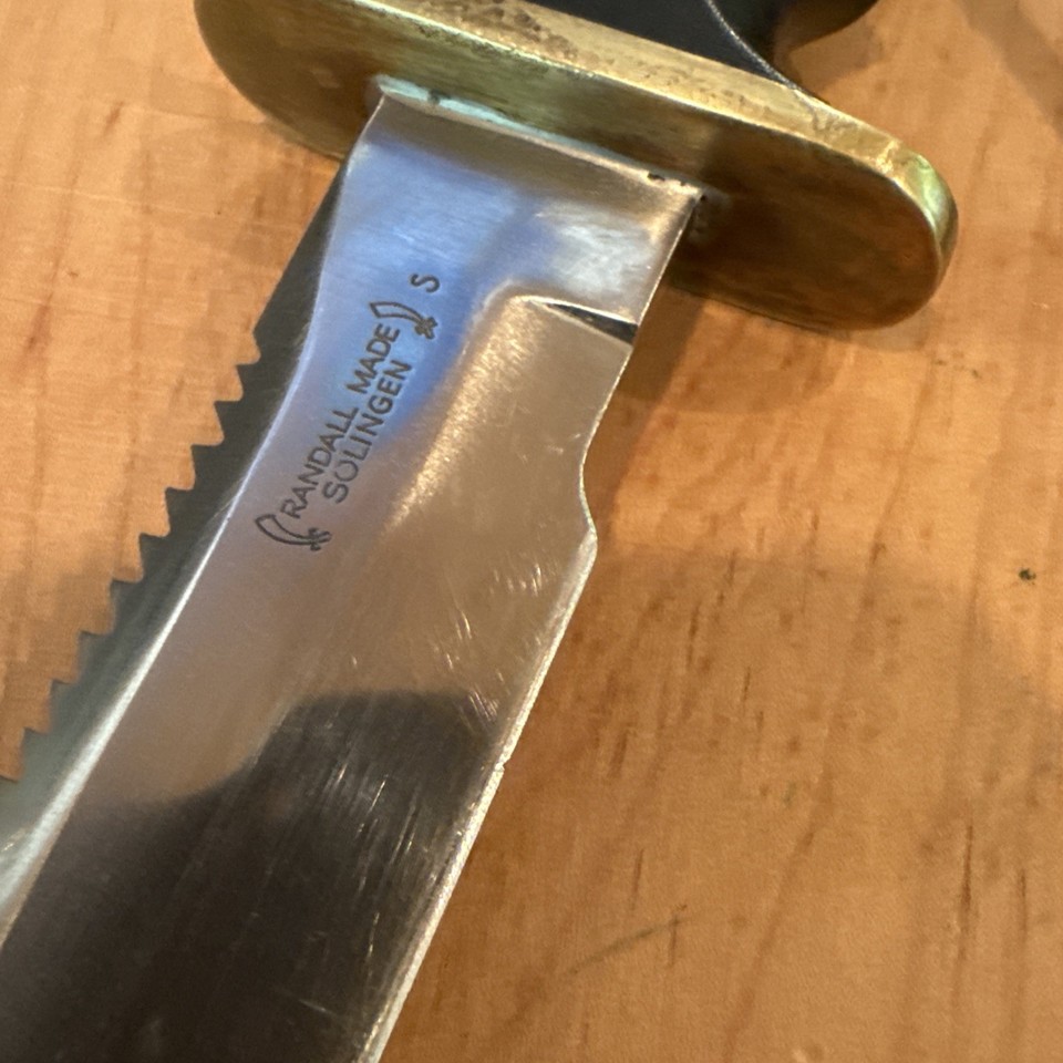Randall Model 15 Solingen Knife. 5.5” SS Blade With Serrated Top. Rare ...