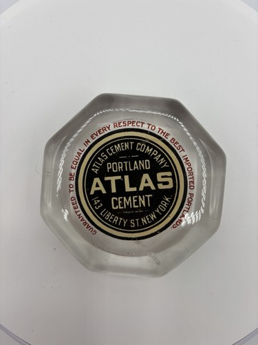 Atlas Portland Cement Glass Advertising Paperweight | eBay
