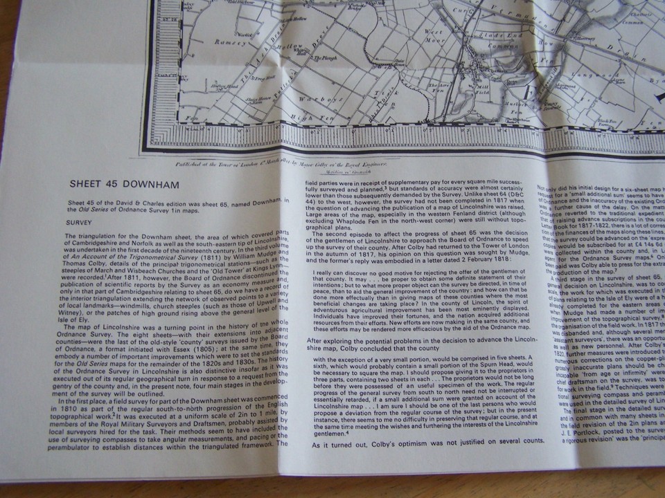 Reprint of 1st edn 1” Ordnance Survey OS map: DOWNHAM (Sheet 45) David ...