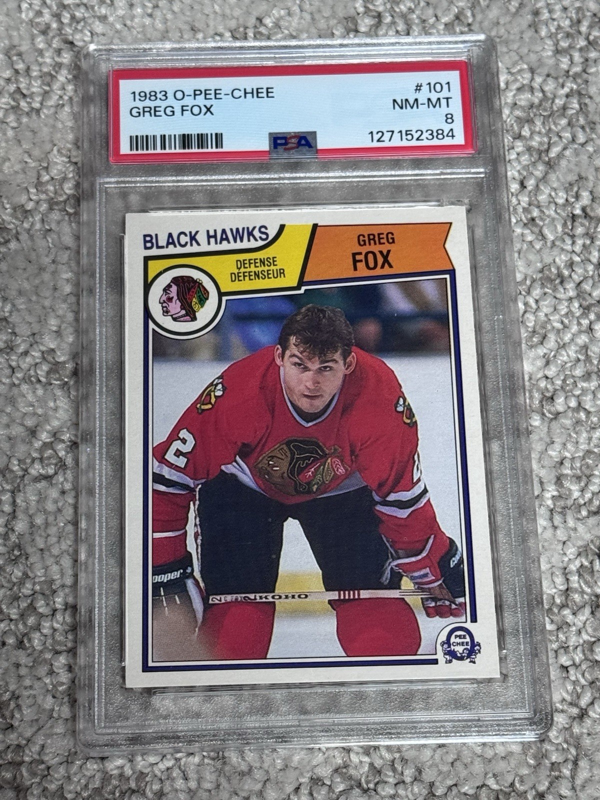 1983 O-PEE-CHEE OPC HOCKEY CARD PSA 8 CHICAGO BLACKHAWKS GREG FOX | eBay