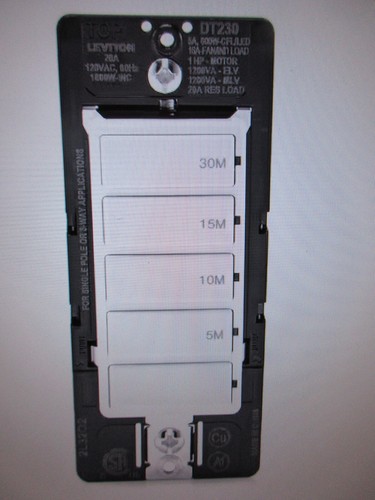 Leviton Decora 20 Amp 30-Minute Indoor In-Wall Countdown Timer Switch 1 ...