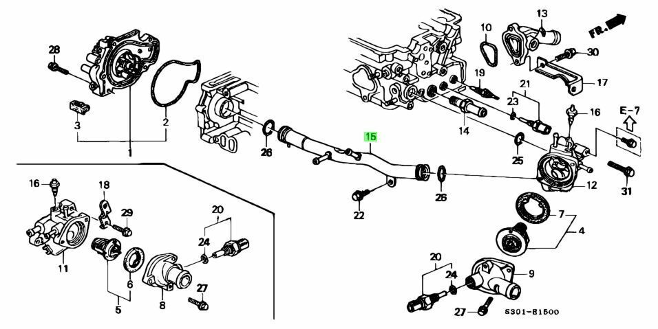 HONDA Genuine Water Pump Connecting 93-01 PRELUDE 19505-P13-000 91314 ...