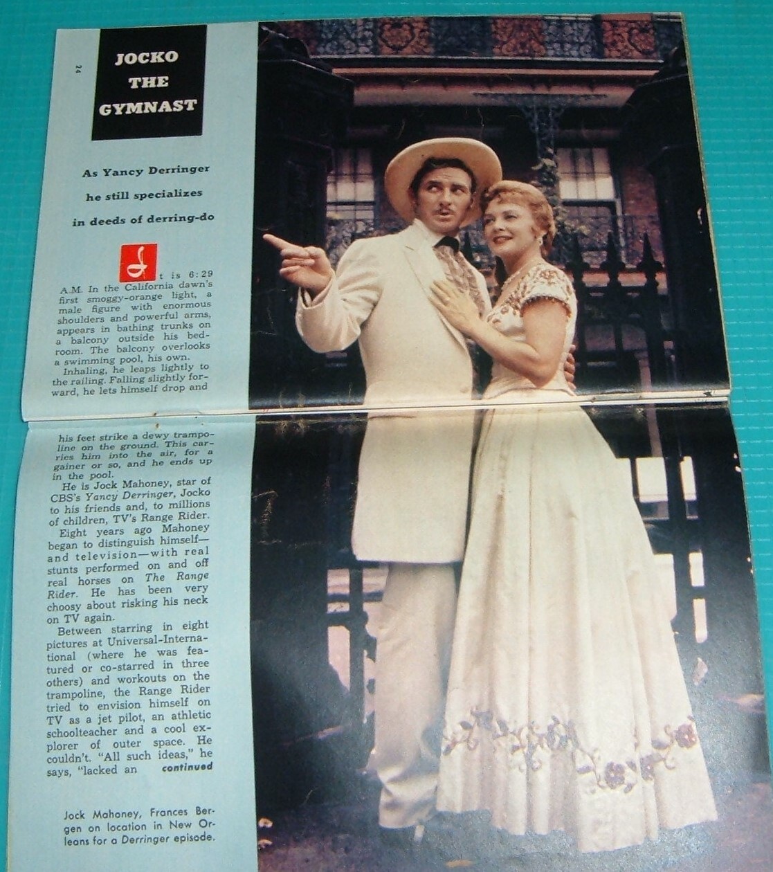1959 TV ARTICLE JOCK MAHONEY as YANCY DERRINGER with FRANCES BERGEN | eBay