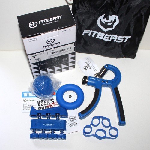 Fitbeast Hand Forearm Wrist Workout Kit 5 piece exercise equipment blue ...