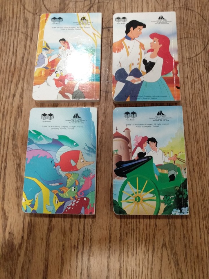 Walt Disney 1991 Ariel Lot Of 4 Mini Books The Little Mermaid | eBay