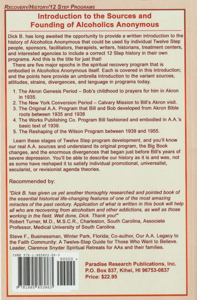 Introduction to the Sources and Founding of Alcoholics Anonymous Like ...