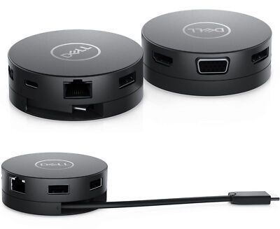 Mobile Adapter Dell DA300 USB-C 3.1 Plug > LAN USB VGA HDMI DisplayPort ...