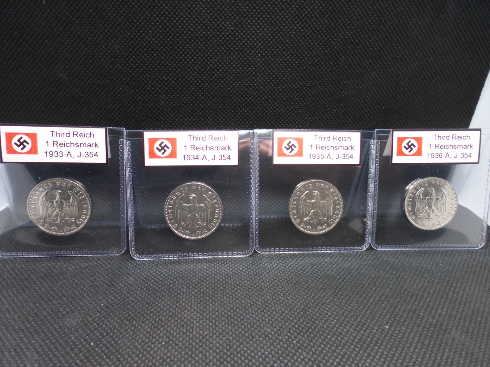 1 Reichsmark Nazi Coin 1933-36 Nickel Third Reich Info Labeled WW2 ...