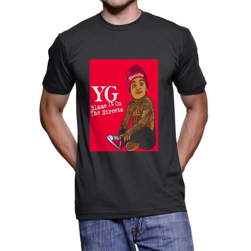 THE YG Rapper SHORT SLEVEE T-shirt Black Color | eBay