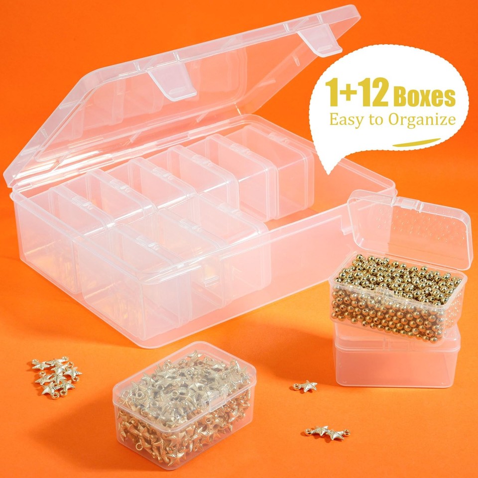 Bead Organizers and Storage Box, Medium Size Case Plastic Container for ...