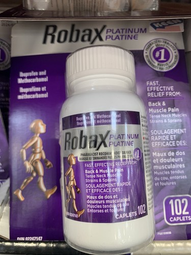 Robax PLATINUM Muscle/Back Pain Relief 102 Caplets, Limit 6 per sale ...