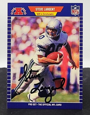 STEVE LARGENT Signed Autograph 1989 Pro Set Football Card #396 Seattle ...