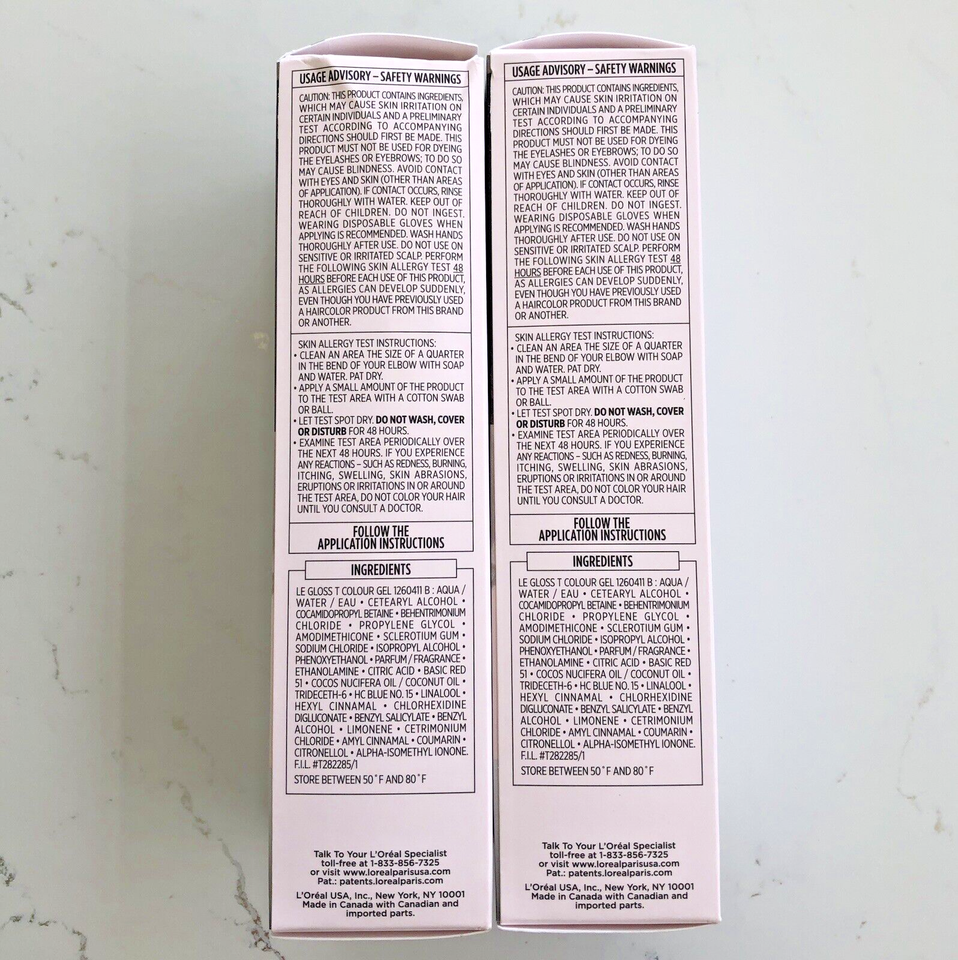 2 x L'Oreal Paris Le Color Gloss One Step In-Shower Toning Hair ...