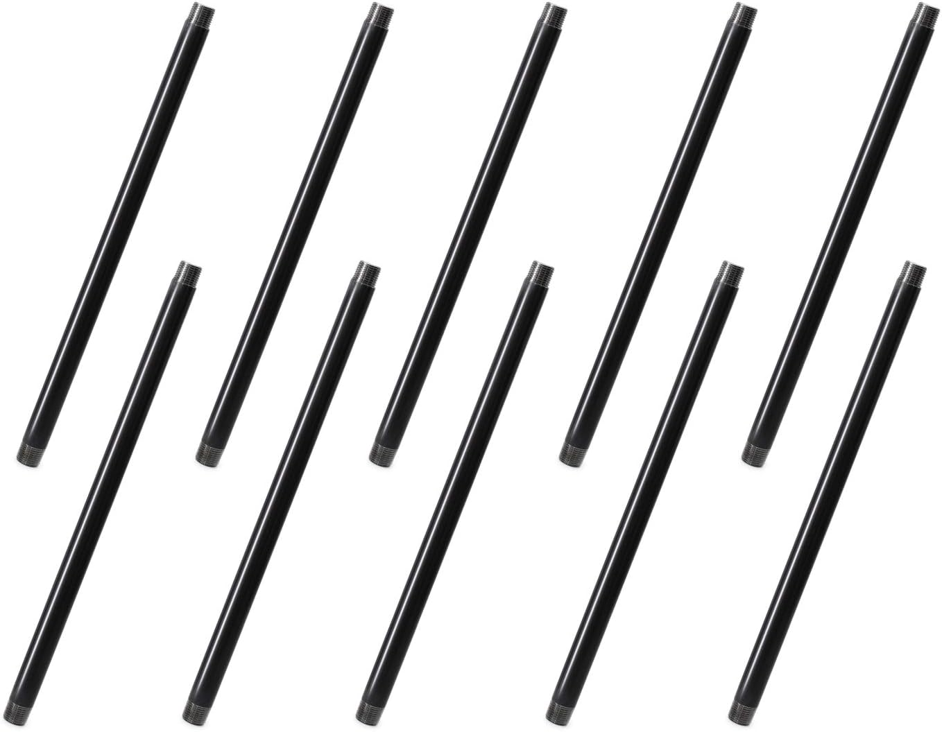 1/2"X16" Industrial Pipe, 10 Pack Iron Pipe, Heavy Duty Pre-Cut Steel ...