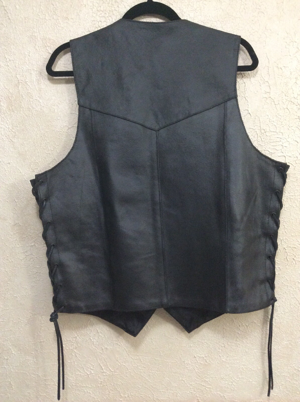 Mens EVENT LEATHER VEST - Black Snap Front Biker Motorcycle Western ...