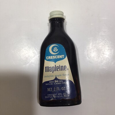 Vintage Crescent Brand Mapleine Imitation Maple Flavor Extract Bottle ...