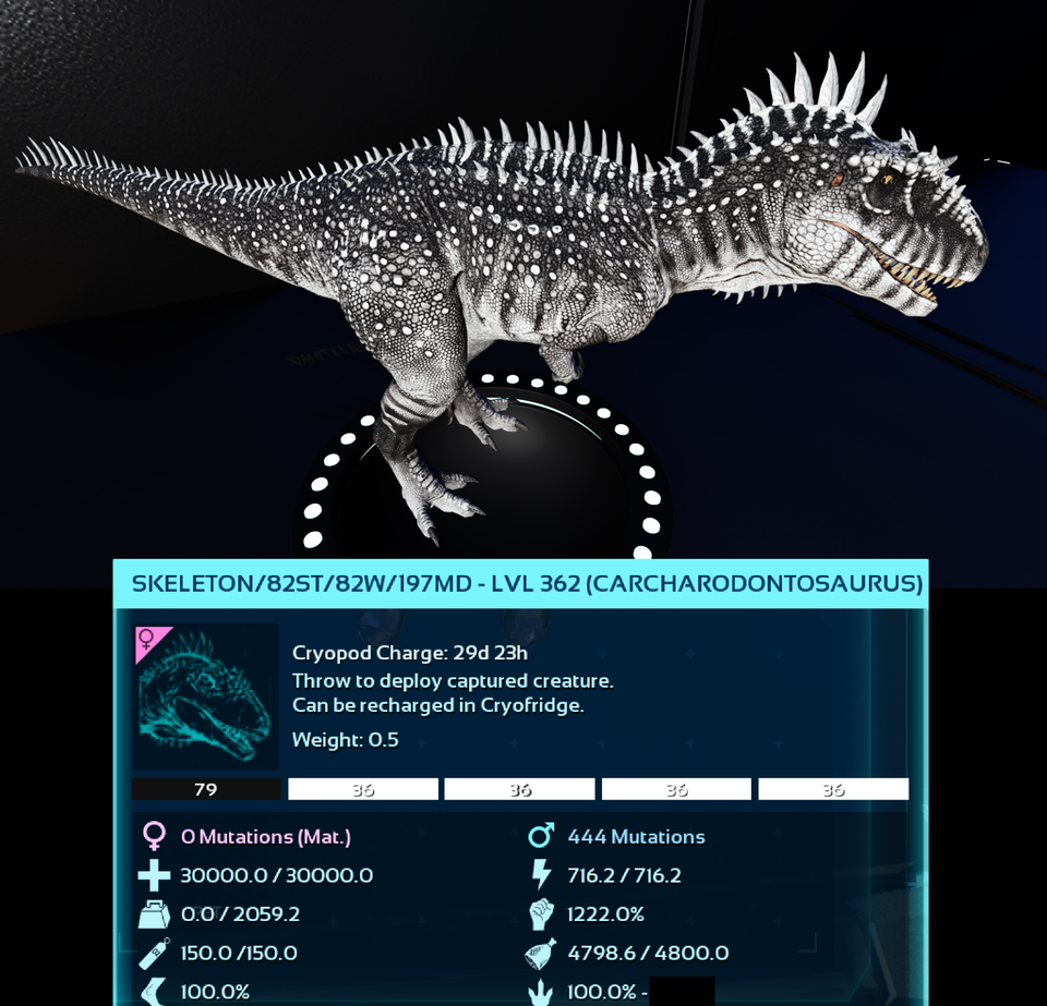 1005 MELEE (1222 100% IMP) CARCHAR ARK🌸 Survival Ascended ASA PVE(Carch ...