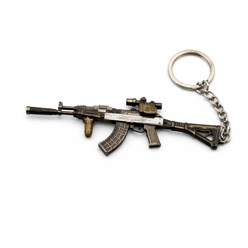 Resident Evil 8 Mini Gun Keychain Metal AK V61 M1897 Revolver Key Ring ...