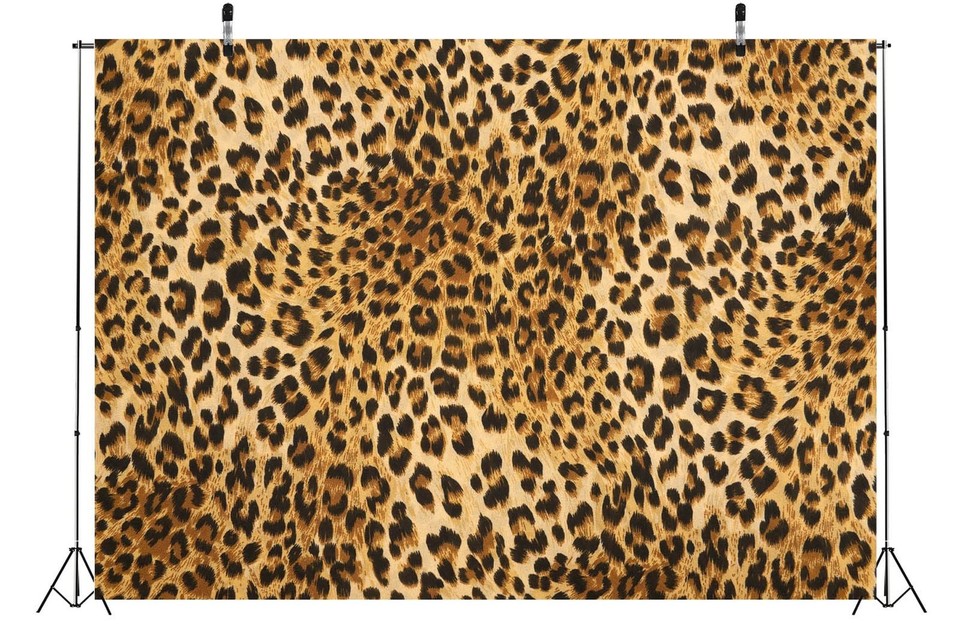 10x8ft Fabric Leopard Photo Backdrop Gold Brown Black Spots Prints ...