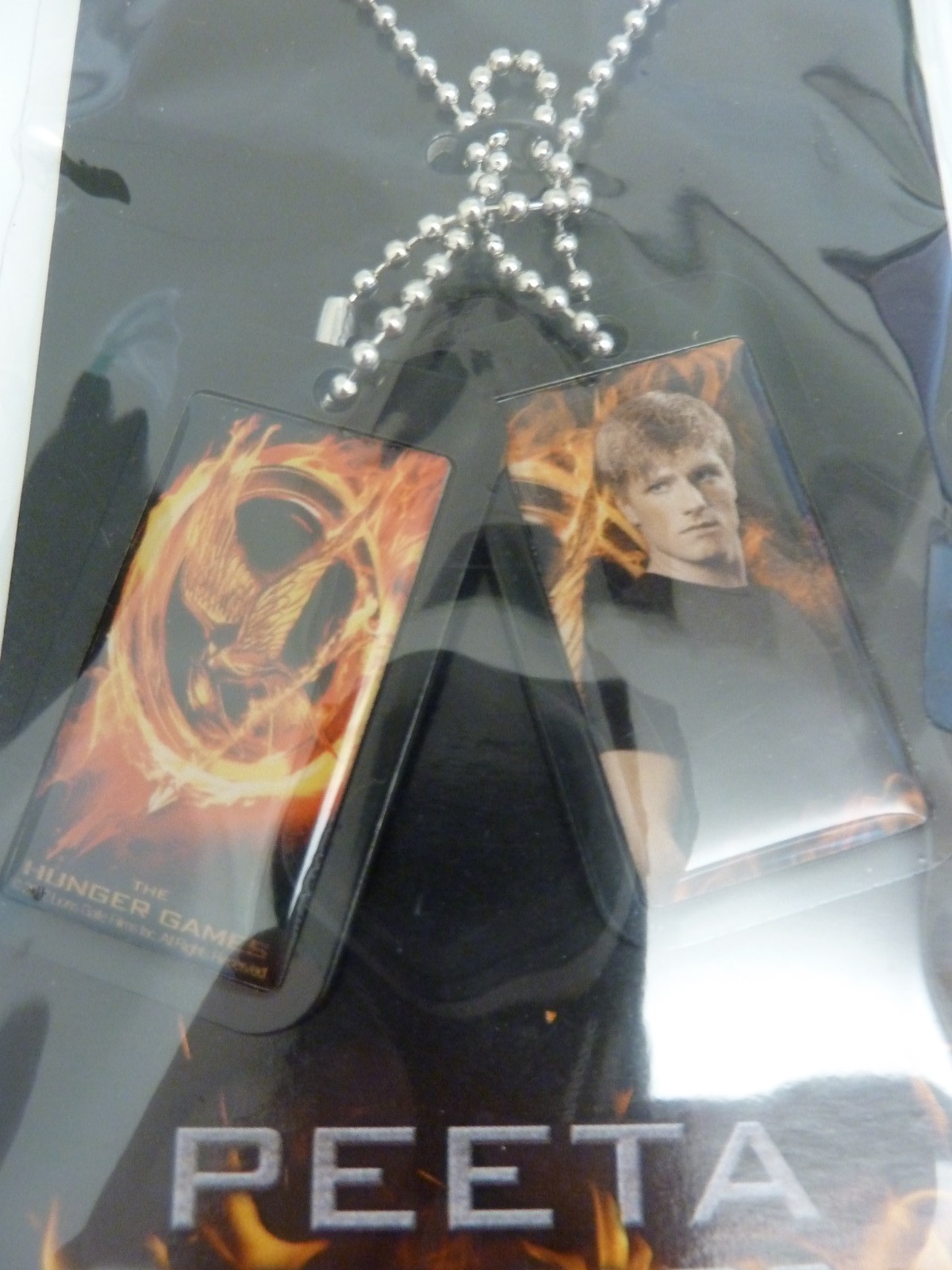 NEW Hunger Games Peeta Dog Tags NECA Necklace Josh Hutcherson Mellark ...