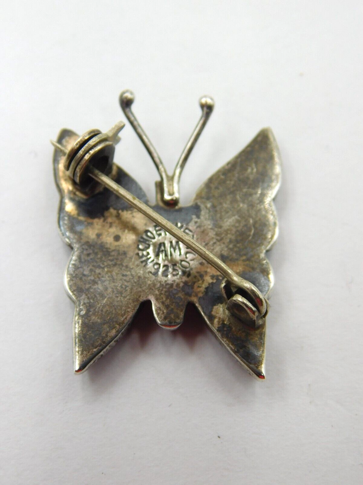 Vintage AM signed Mexico Sterling Silver Abalone Butterfly Brooch | eBay