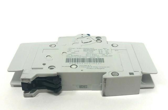 Allen Bradley AB 1489-m1c100 Ser D 10 Amp 277v 1 Pole Circuit Breaker ...