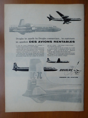 12/1957 PUB DOUGLAS AIRCRAFT DC-8 DC-7C SEVEN SEAS AIRLINER ORIGINAL ...