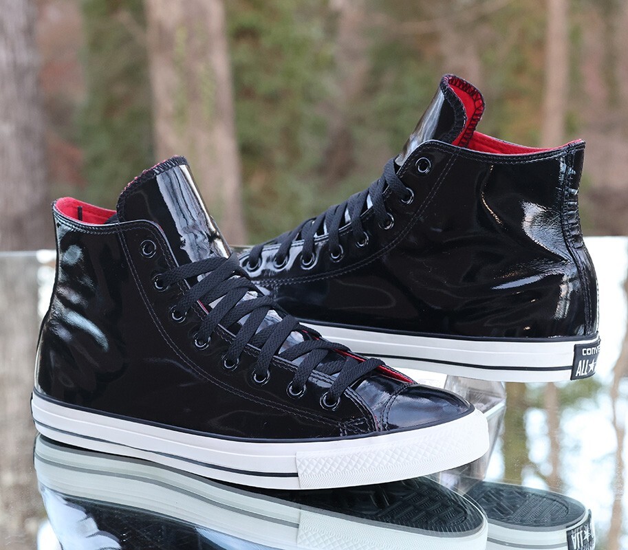Converse All Star Chuck Taylor Hi Men’s Size 11 Black Patent Leather ...