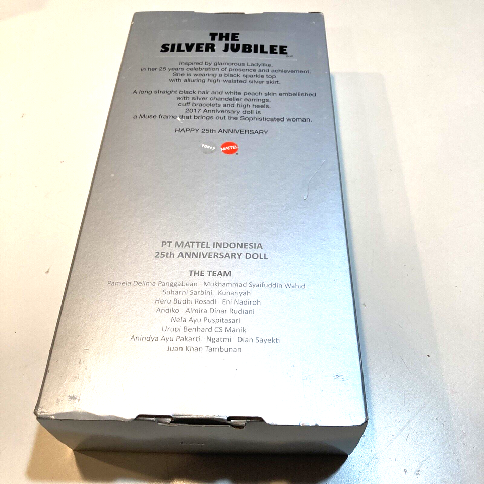 Barbie Ptmi "The Silver Jubilee" 25th Anniversary Doll 2017 -Ships Fast ...