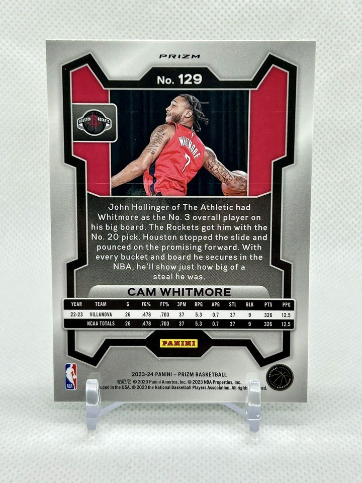 2023-24 PRIZM BASKETBALL CAM WHITMORE RC #129 GREEN PRIZM ROOKIE CARD ...