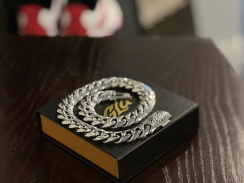 GLD shop chain cuban link 19mm 18in white gold | eBay