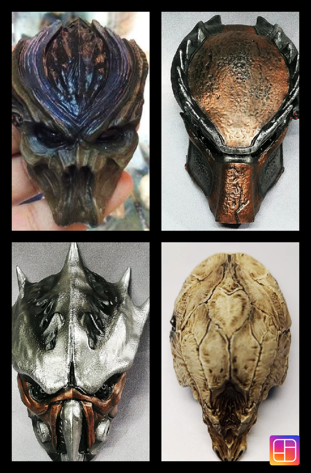 1/6 Scale Custom Predator x4 Mask Set Collectible Toy | eBay