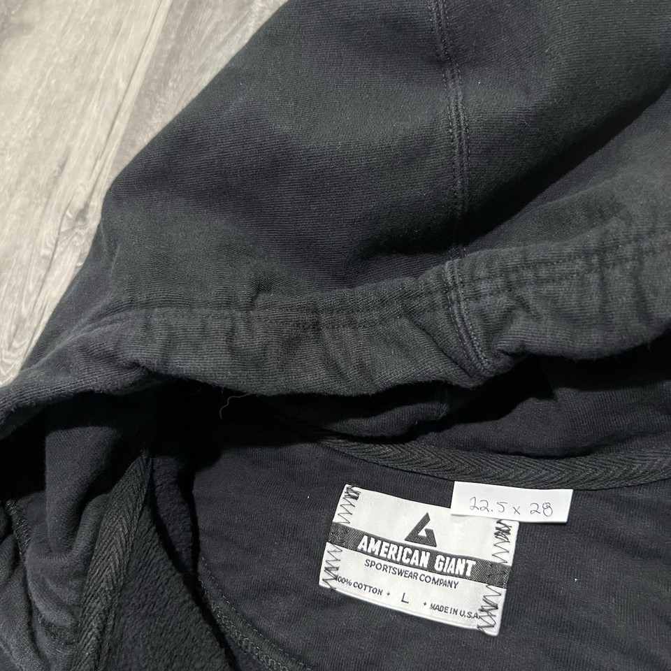 American Giant Sportswear Black Heavy Cotton Classic Full Zip Blank ...