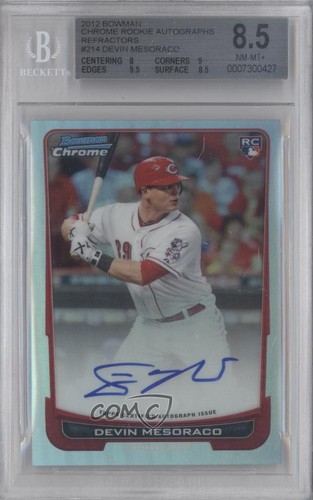 2012 Bowman - Devin Mesoraco #214 Chrome Refractor Rookie Autographs ...