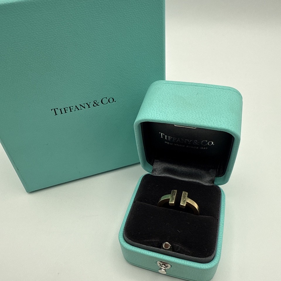 Tiffany & Co 18K Yellow Gold T Square Ring Size 5 | eBay