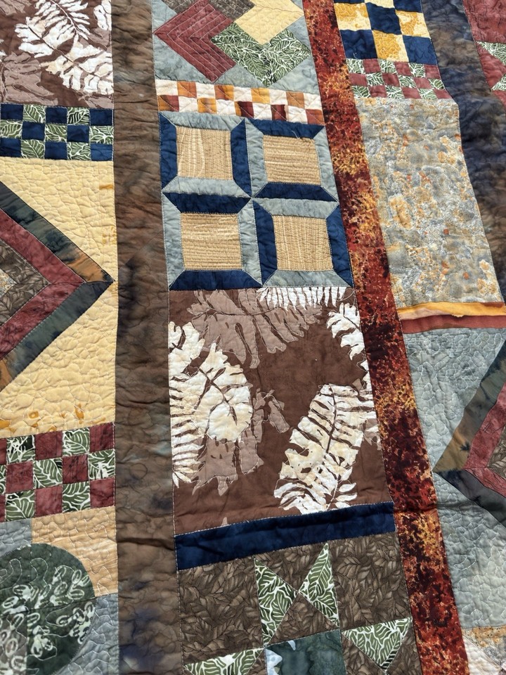 OMG! Vintage Style Handmade Sampler Patchwork Quilt 54x87 #587 | eBay