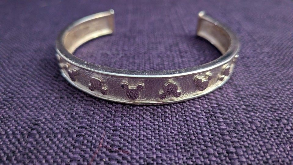 Mickey Mouse Head Silver Cuff Bracelet | eBay