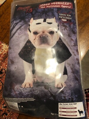 Jason Voorhees Friday the 13th Halloween Pet Dog Cat Costume sz L with ...