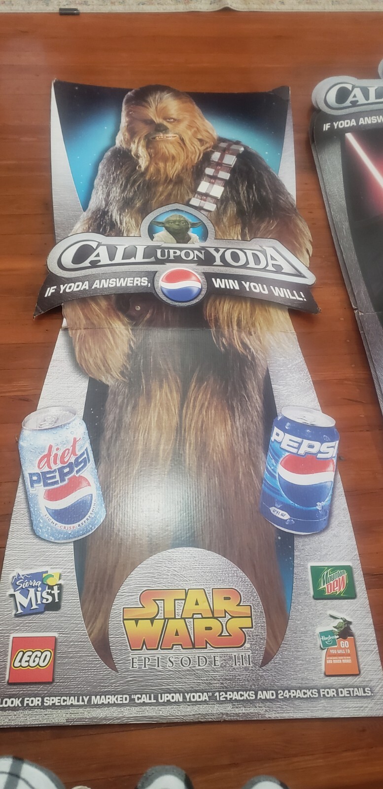 Star Wars Cardboard Cut-out Chewbacca Call Upon Yoda Pepsi Store ...