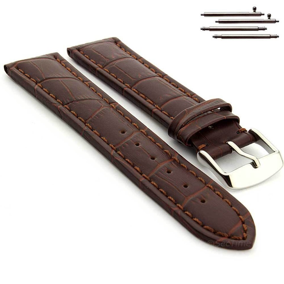 Extra Long Watch Strap Band Men's Genuine Leather 18 20 22 24 26 28 ...