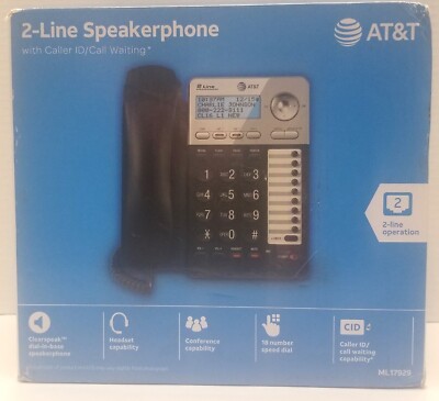 AT&T ML17929 2 Line Speakerphone Office Phone Caller ID/Call Waiting ...
