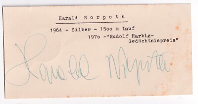 OLYMPISCHE SPIELE 1972 /1964 HARALD NORPOTH, Läufer SILBER TOKIO ...